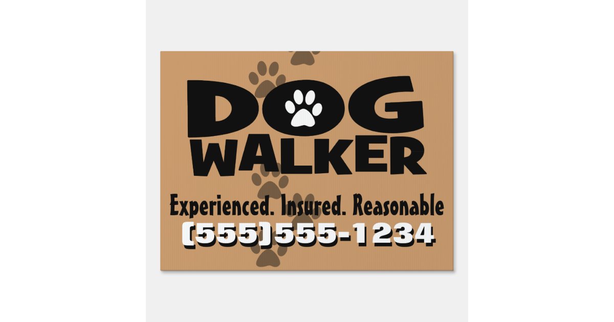Dog walker. Dog Walking. Customizable Advertising Sign | Zazzle.com