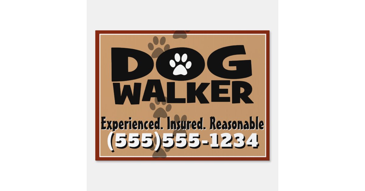 Dog walker. Dog Walking. Customizable Advertising Sign | Zazzle