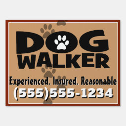 Dog walker. Dog Walking. Customizable Advertising Sign | Zazzle