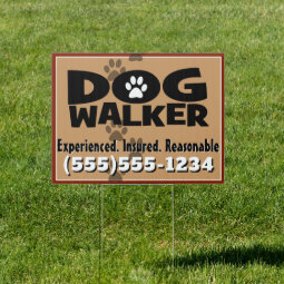 Dog walker. Dog Walking. Customizable Advertising Sign | Zazzle