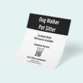 Dog Walker Pet Sitter Black White QR Code Template Flyer | Zazzle