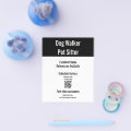 Dog Walker Pet Sitter Black White QR Code Template Flyer | Zazzle