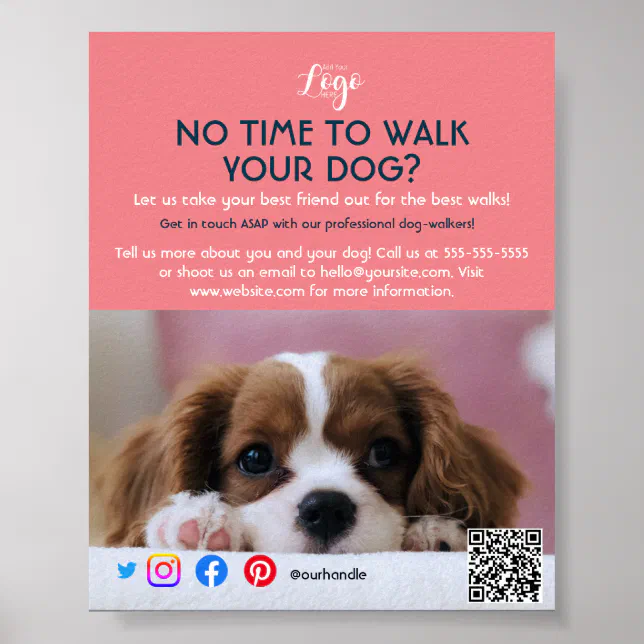dog walker pet sitting pet service grooming flyer poster | Zazzle