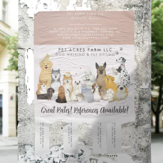 Dog Walker Pet Sitting Watercolor Business Flyer | Zazzle