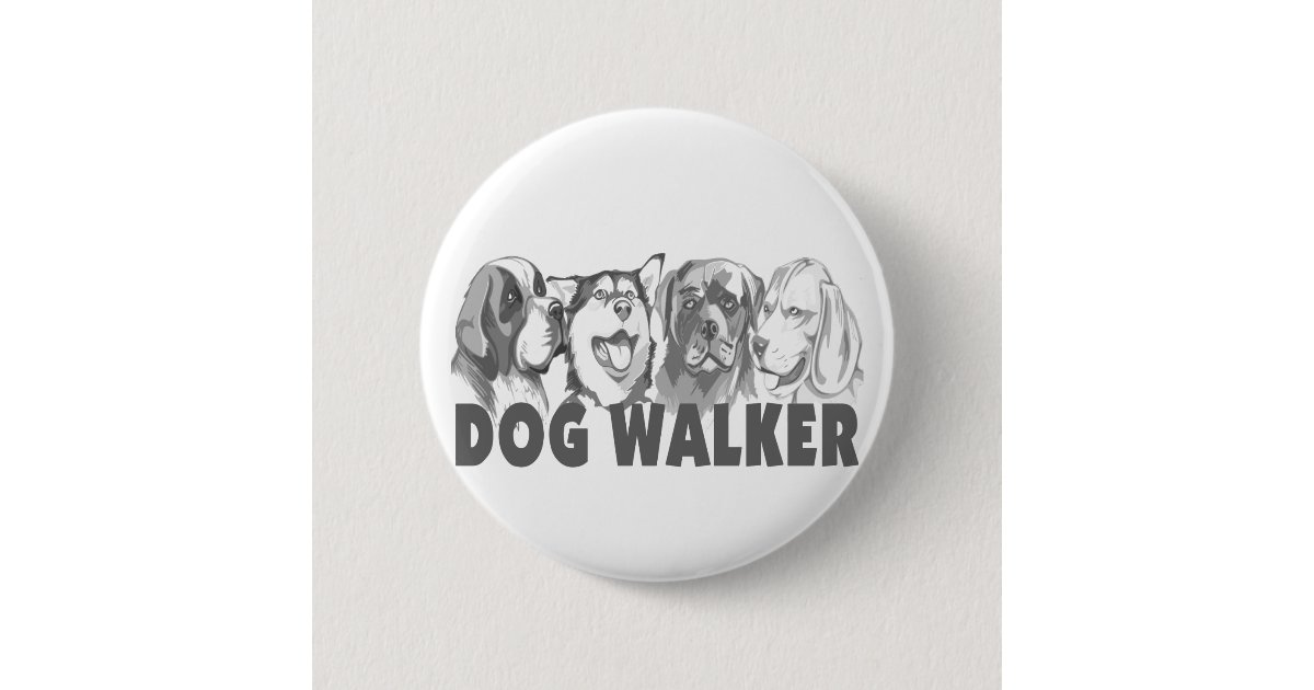 Dog Walker Pinback Button | Zazzle