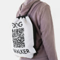 Dog Walker QR code business branding Drawstring Bag | Zazzle