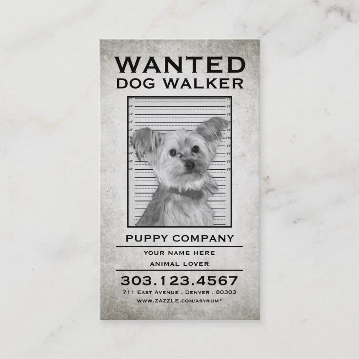 dog walker wanted poster stamp card | Zazzle