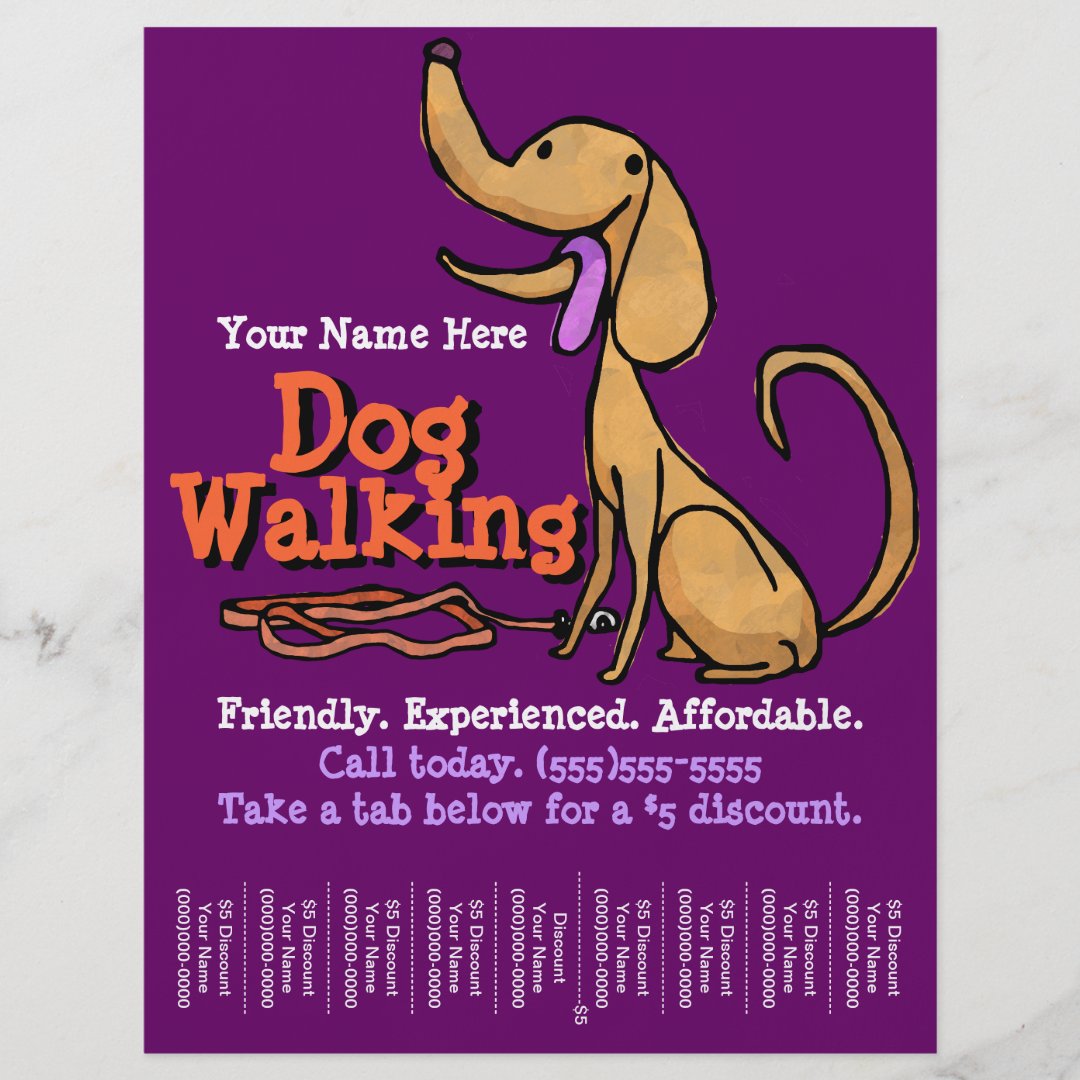 Dog Walking.Advertising Promotional Flyer | Zazzle