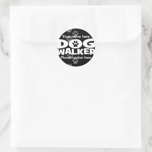 Dog Walking and Dog Walker promotion! Classic Round Sticker | Zazzle