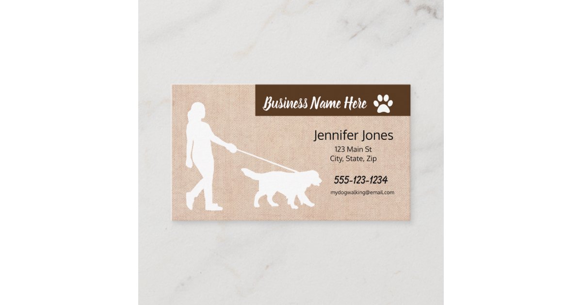 Dog Walking Business Cards, Schedule on Back Business Card | Zazzle