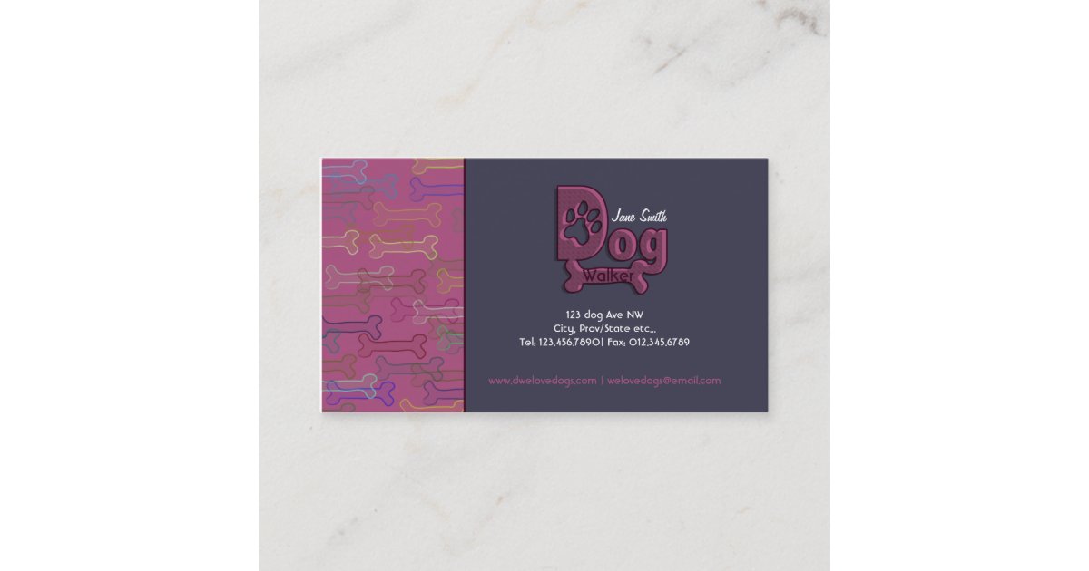 Dog walking custom business card | Zazzle
