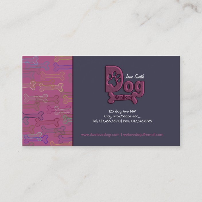 Dog walking custom business card | Zazzle.com