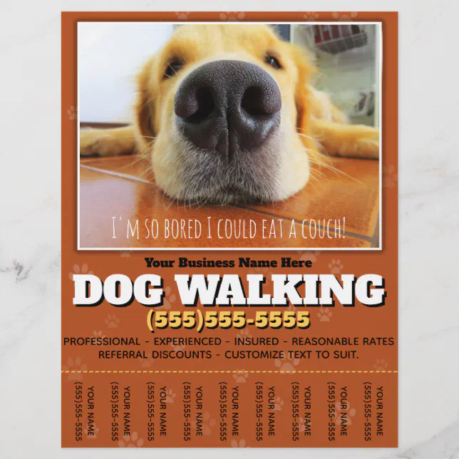 Dog Walking Custom Flyer | Zazzle