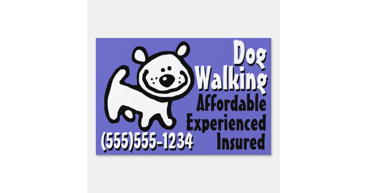 Dog walking. Dog Training Customizable Advertising Sign | Zazzle
