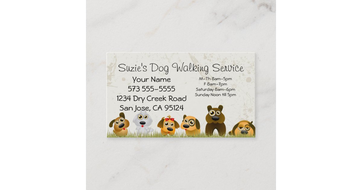 Dog Walking Service Business Card | Zazzle