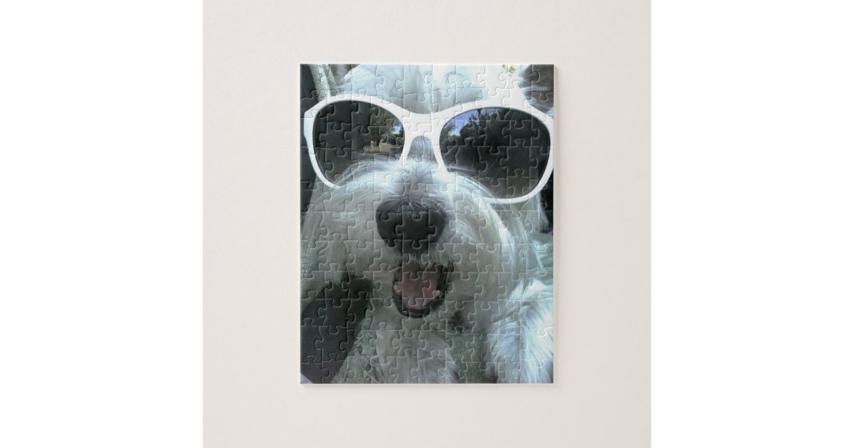 Dog Wearing Sunglasses Jigsaw Puzzle | Zazzle