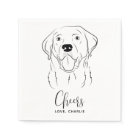 Dog Wedding Personalized Cheers Labrador Cocktail Napkins | Zazzle
