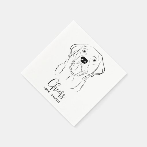 Dog Wedding Personalized Cheers Labrador Cocktail Napkins | Zazzle