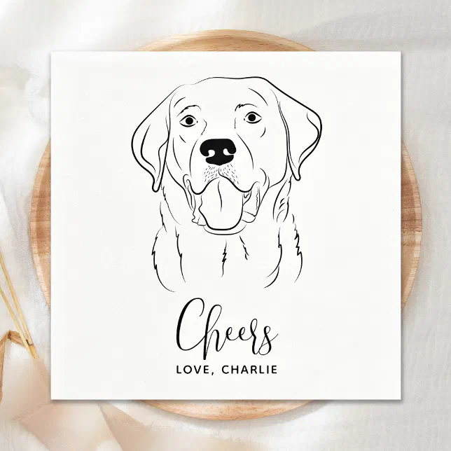 Dog Wedding Personalized Cheers Labrador Cocktail Napkins | Zazzle