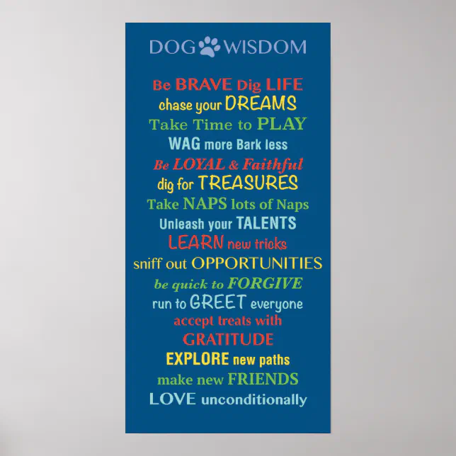 Dog Wisdom Quote Poster | Zazzle