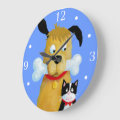 Dog with Bone and Cat - Wall Clock | Zazzle