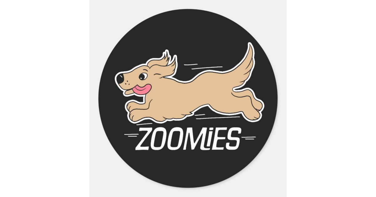 Dog Zoomies Funny Classic Round Sticker | Zazzle