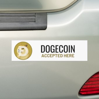 Doge Coin Accepted Here Window Sticker Decal | Zazzle