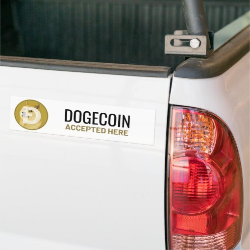 Doge Coin Accepted Here Window Sticker Decal | Zazzle