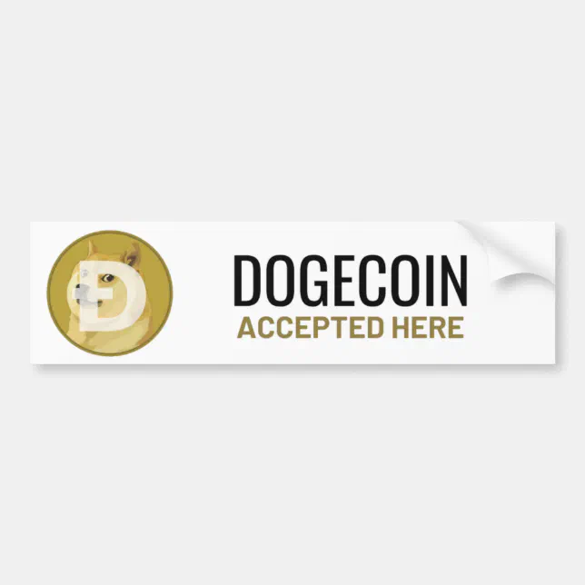 Doge Coin Accepted Here Window Sticker Decal | Zazzle