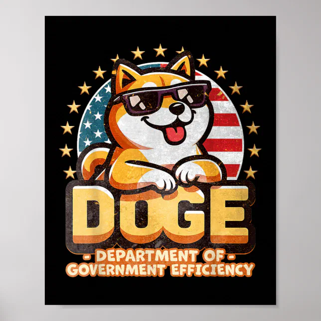 Doge D.o.g.e. Department Of Government Efficiency Poster | Zazzle