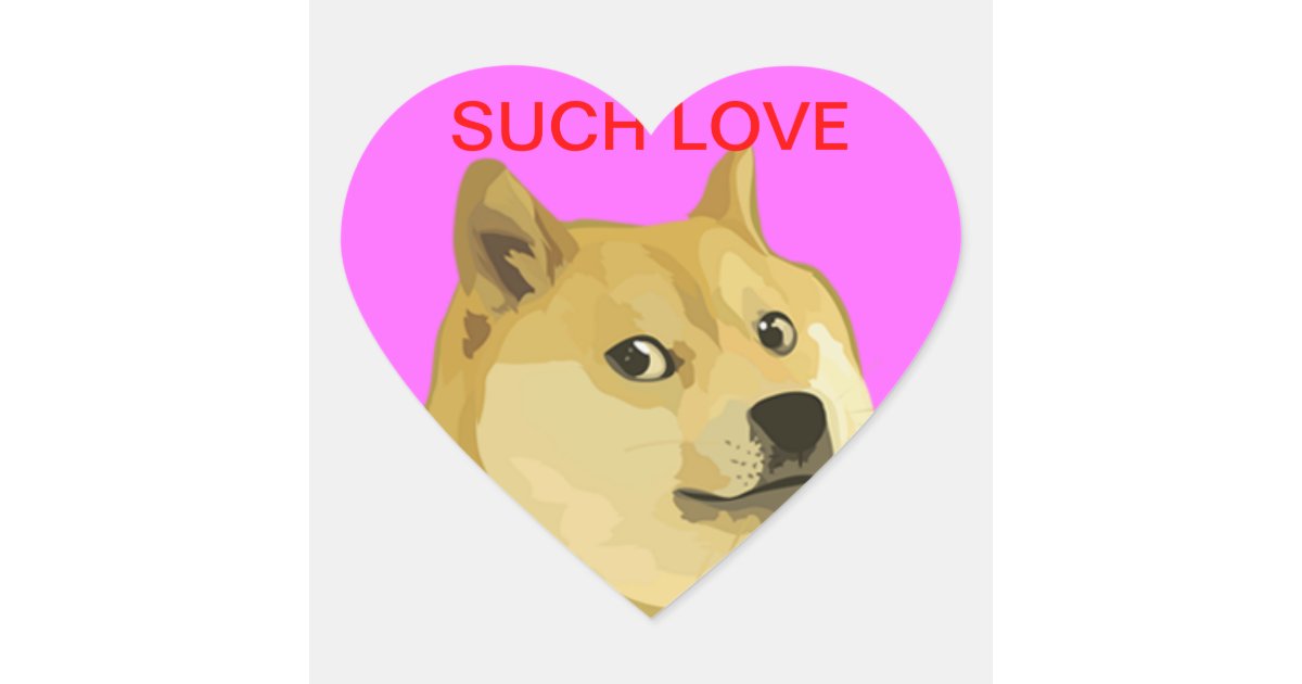 Doge Heart Stickers | Zazzle