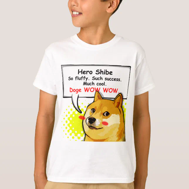 Doge Meme Hero Shibe Doge WOW T-Shirt | Zazzle