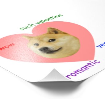 Doge Much Valentines Day Very Love Such Romantic Photo Print | Zazzle