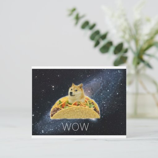 doge space taco meme postcard | Zazzle