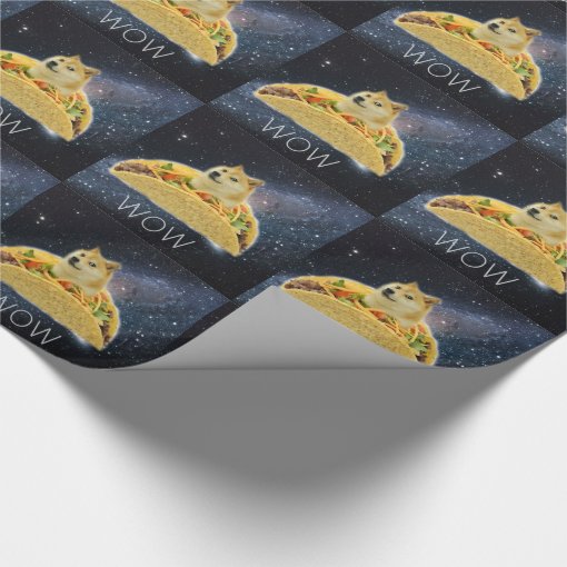 doge space taco meme wrapping paper | Zazzle