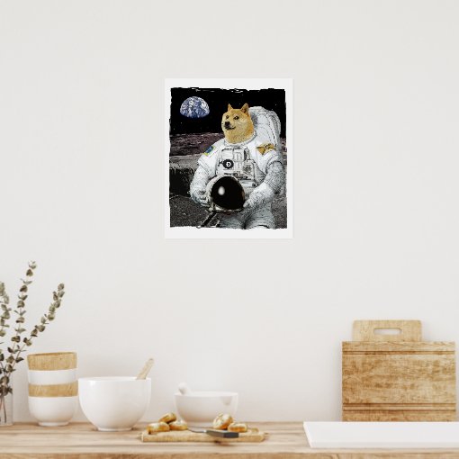 Dogecoin astronaut poster | Zazzle
