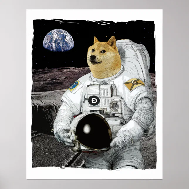 Dogecoin astronaut poster | Zazzle