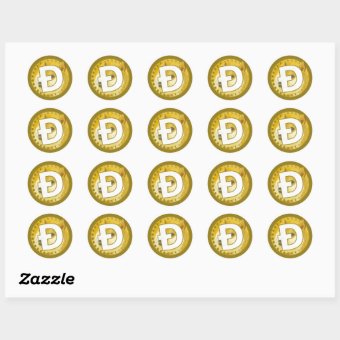 Dogecoin Coin Cryptocurrency Classic Round Sticker | Zazzle