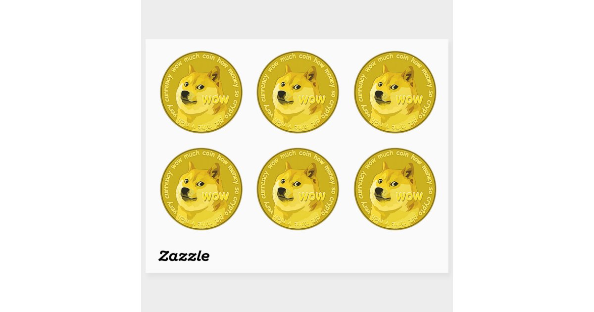 Dogecoin coin logo cryptocurrency classic round sticker | Zazzle