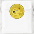 Dogecoin coin logo cryptocurrency classic round sticker | Zazzle