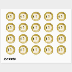 Dogecoin DOGE Classic Round Sticker | Zazzle