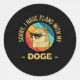 Dogecoin Funny Plans With My Doge Dog Classic Round Sticker | Zazzle