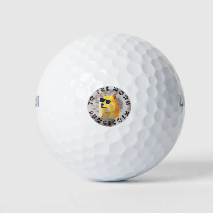 Dogecoin to the moon golf balls | Zazzle