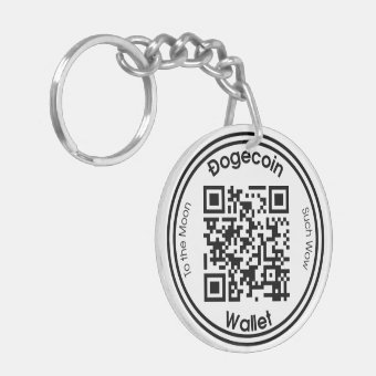 Dogecoin Wallet QR Code Round Doublesided Keychain | Zazzle