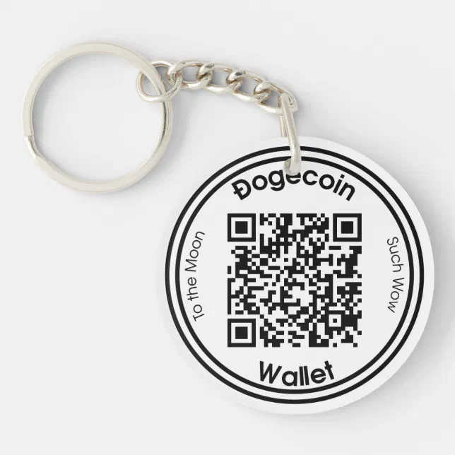 Dogecoin Wallet QR Code Round Doublesided Keychain | Zazzle