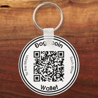 Dogecoin Wallet QR Code Round Keychain | Zazzle
