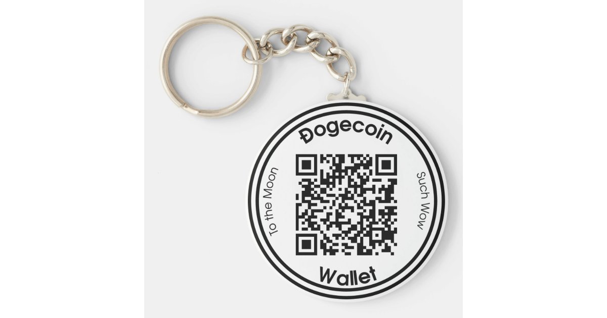 Dogecoin Wallet QR Code Round Keychain | Zazzle.com