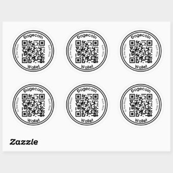 Dogecoin Wallet QR Code Round Sticker | Zazzle