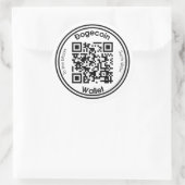Dogecoin Wallet QR Code Round Sticker | Zazzle