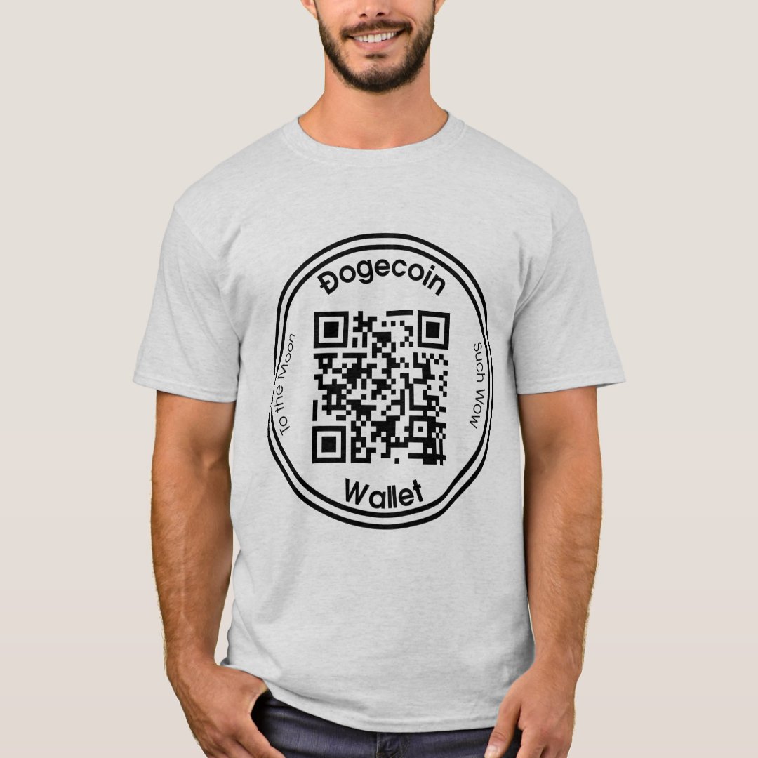 Dogecoin Wallet QR Code Round T-Shirt | Zazzle